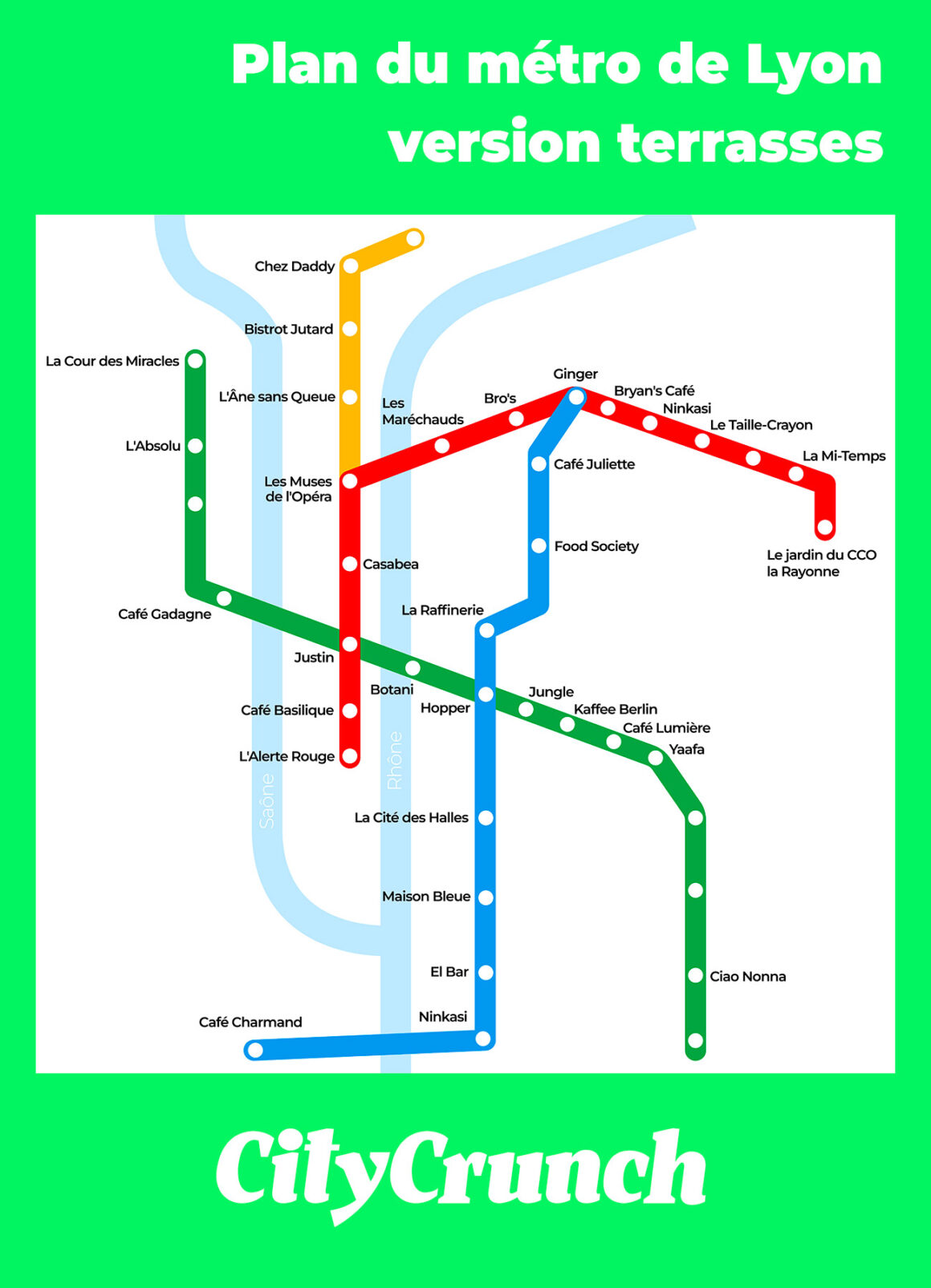 Le plan du métro de Lyon version terrasses